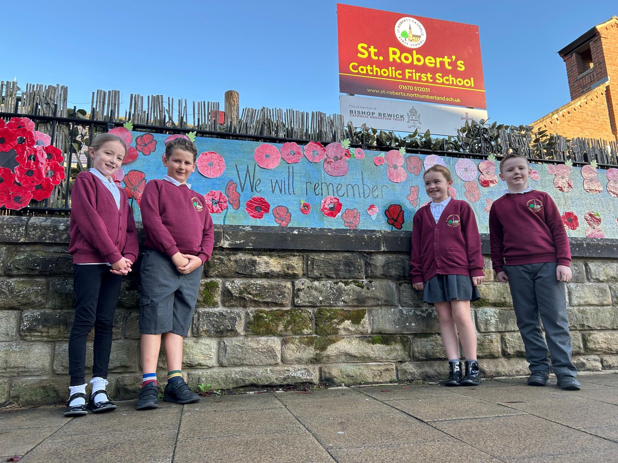 Poppies and poetry in school Remembrance Day tribute