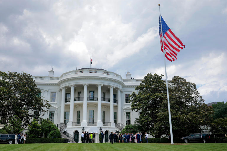 Trump turning White House into North Mar-a-Lago: Tall flagpoles, gold ...
