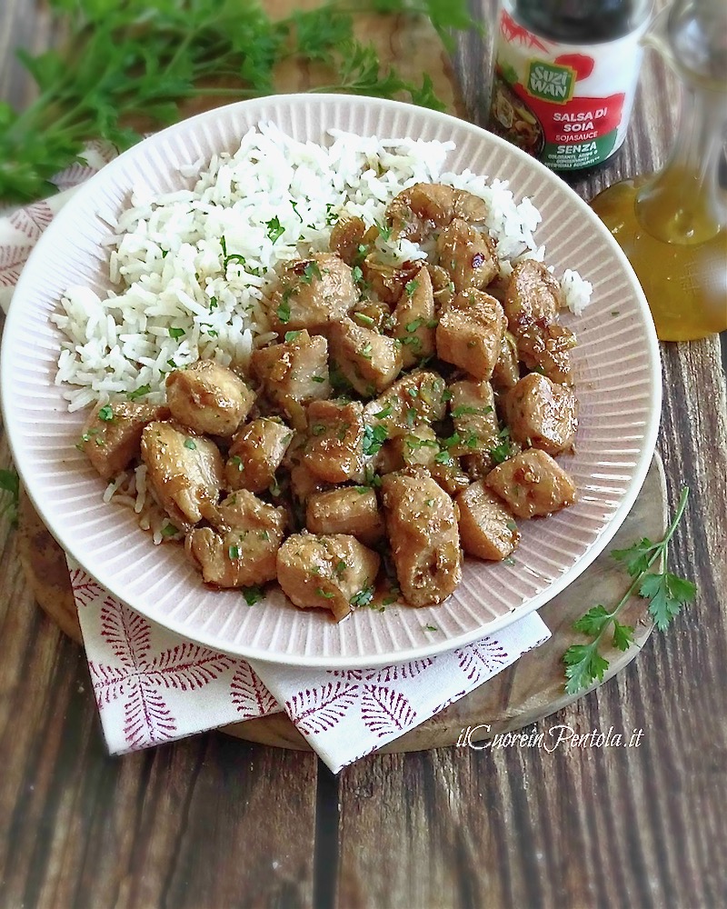 Pollo in salsa di soia
