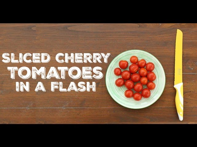 Sliced cherry tomatoes in a flash