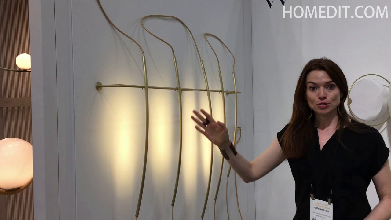 Brass line lamp by Elish Warlop Design Studio