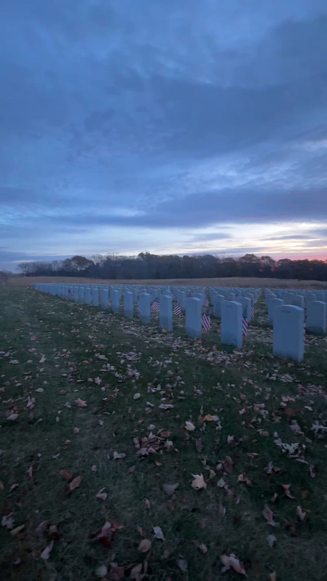 Sun rises over the Iowa Veterans Cemetery on Veterans Day