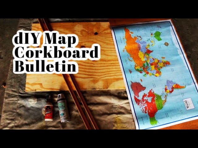 DIY Framed Map Corkboard Bulletin
