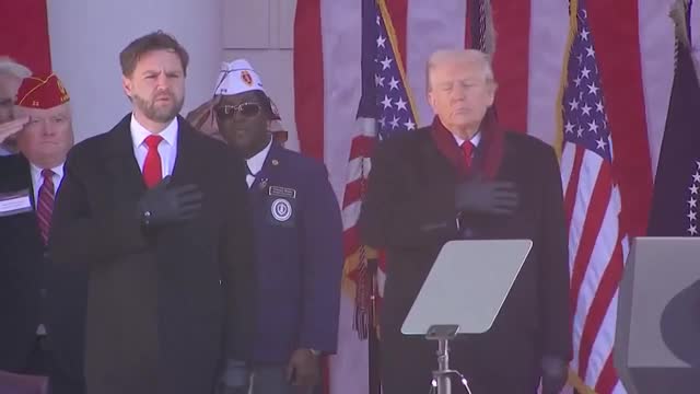 Trump sings handful of words of God Bless America