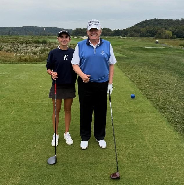 No sign of Tiger Woods as Kai Trump begins life as a pro golfer with ...