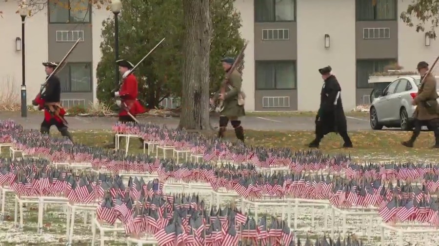 Honoring veterans with flags at Fort William Henry