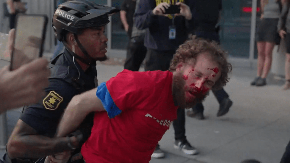 Violent left-wing activists storm Charlie Kirk event as Trump supporter ...