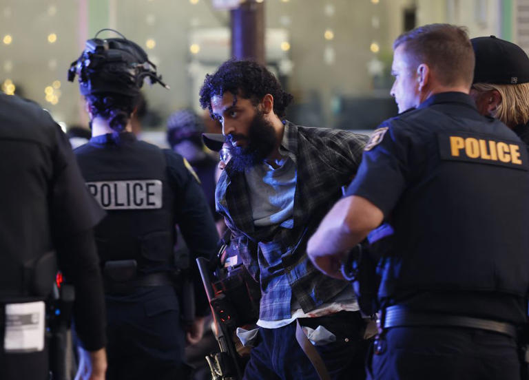 Violent left-wing activists storm Charlie Kirk event as Trump supporter ...