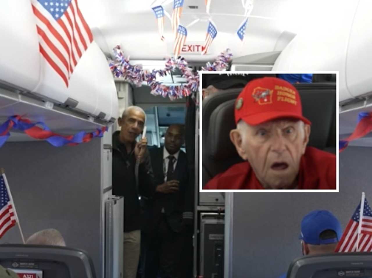 Watch The Moment Obama Surprises Plane Full Of Veterans