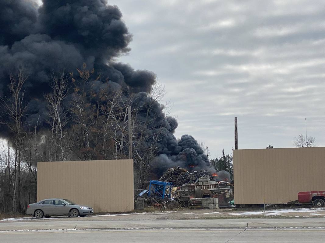 Battery explosion might've caused fire at northern Minnesota salvage yard