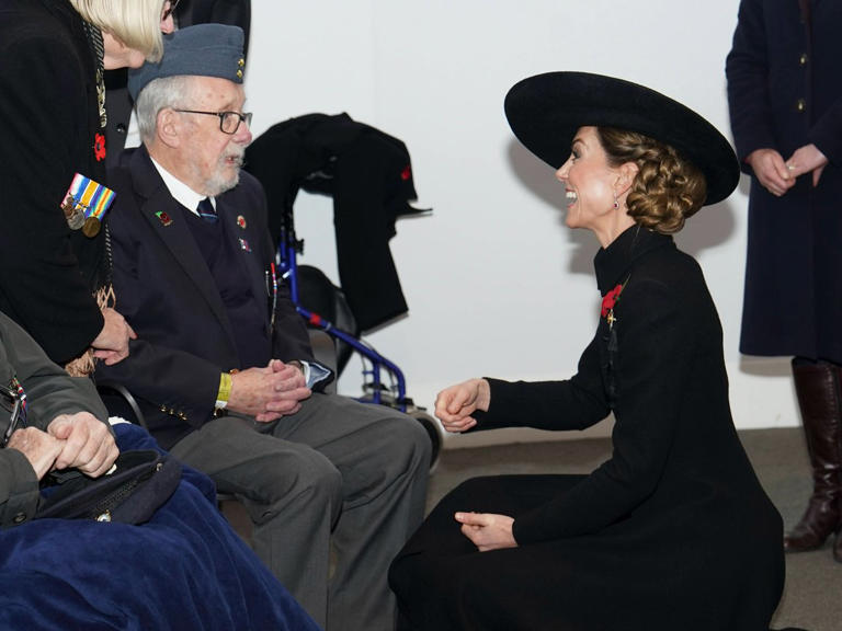 Princess Kate Kneels Before Veterans, Duchess Meghan Posts Harry