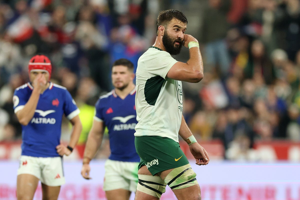 Springboks lock De Jager handed ban after red card against France