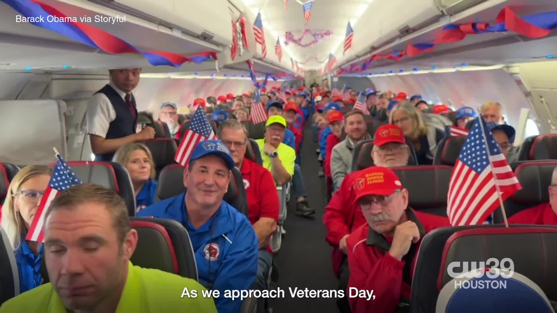 Barack Obama surprises veterans aboard honor flight to DC