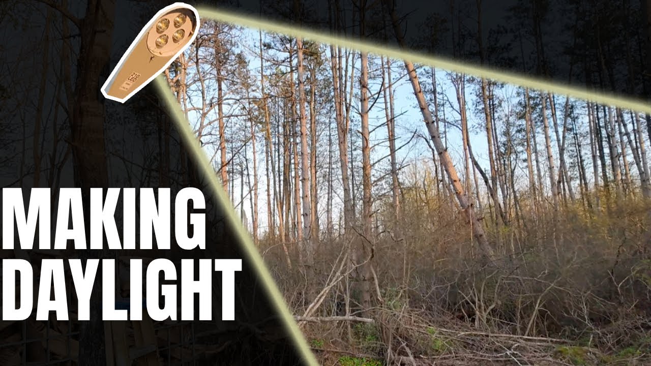 Installing a street light in the wood yard