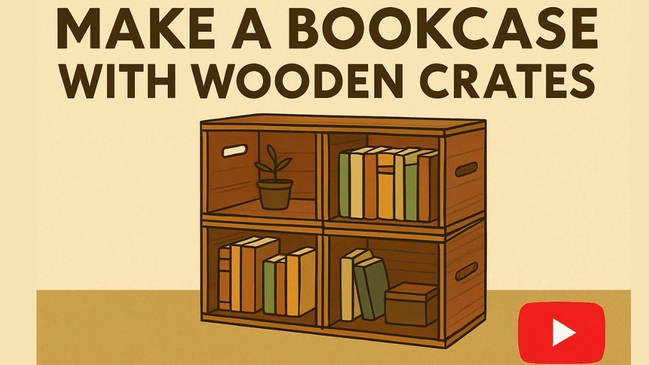 Turn wooden crates into a custom bookcase – no carpentry needed!
