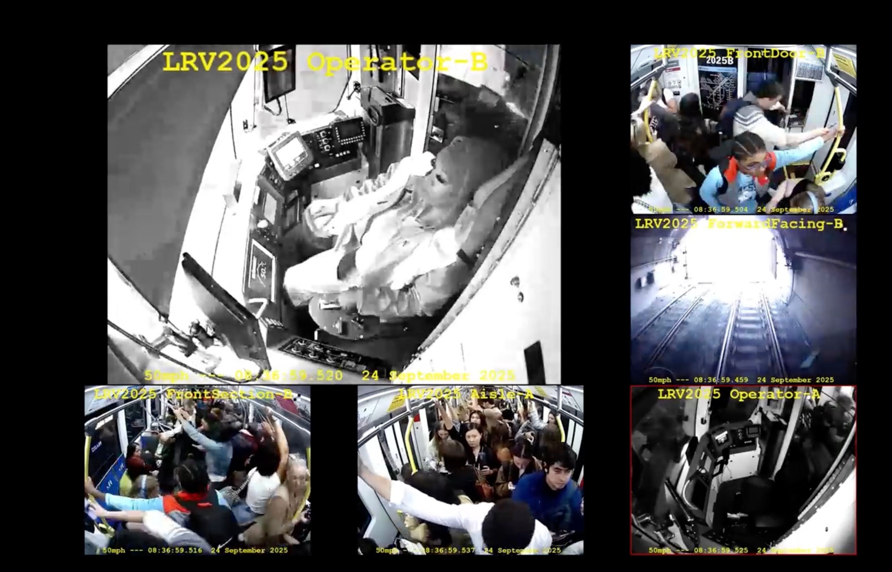 Train driver appears to fall asleep as screaming passengers are jolted