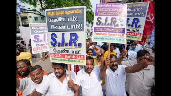 DMK, allies stage protest against SIR in Tamil Nadu