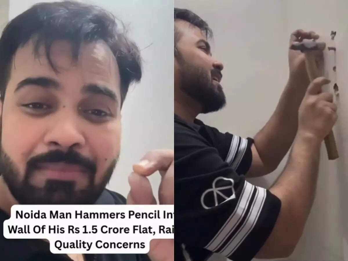 ₹1.5 crore flat, but low-quality walls: Noida owner hammers pencil ...