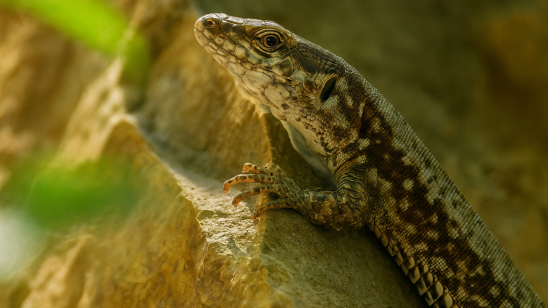 On Watch from the Cliff – A Lizard’s Quiet Moment