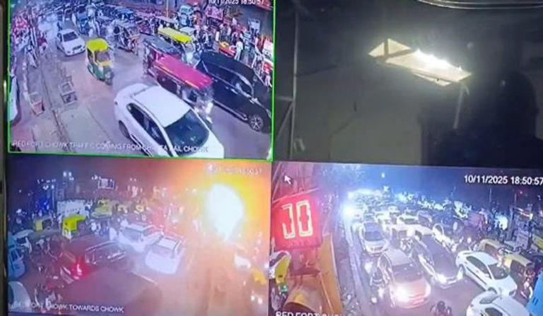 New CCTV footage captures exact moment when i20 exploded on jam-packed ...