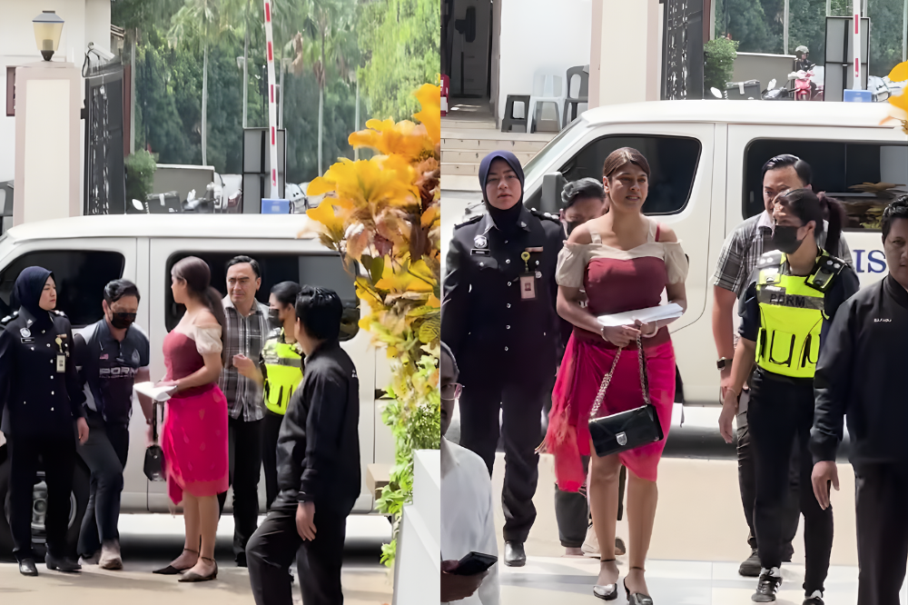 Inspector Sheila arrives at court, in a dress and full drama