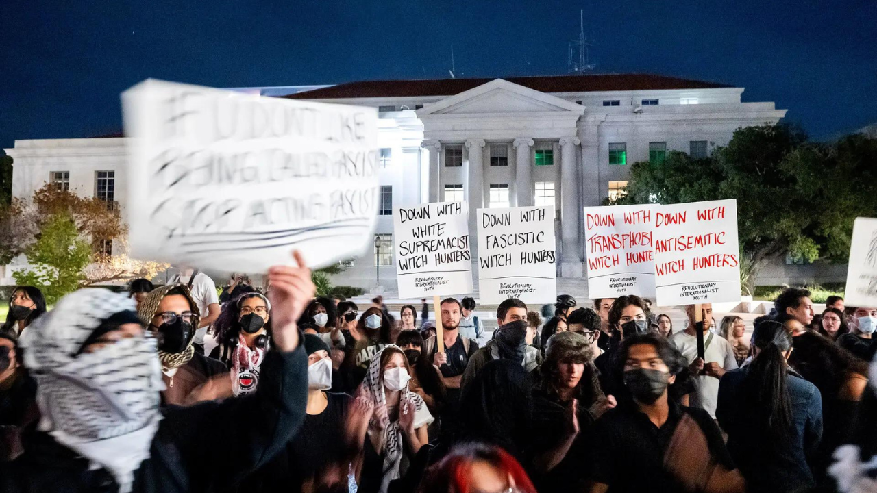 ‘Fascists out of Berkeley’: Protests break out at UC campus; Charlie ...