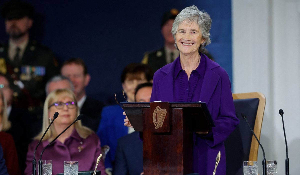 Purple reign… Connolly’s inauguration outfit cost a pretty penny