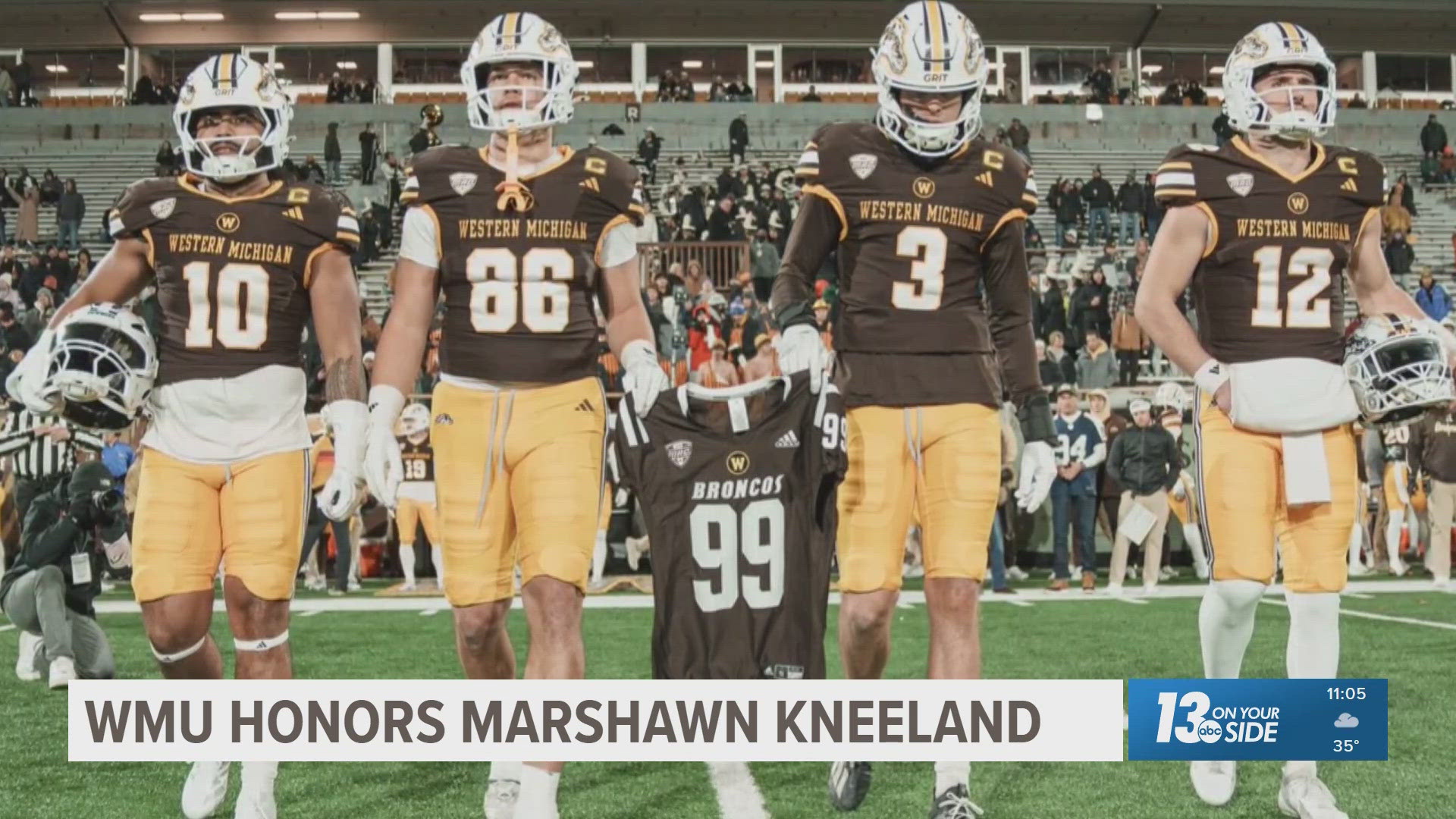 How Western Michigan University paid tribute to Marshawn Kneeland at ...