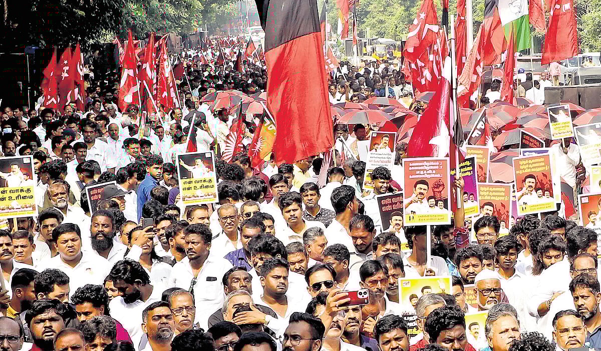 DMK, allies hit streets against SIR; CM Stalin says it takes away right ...
