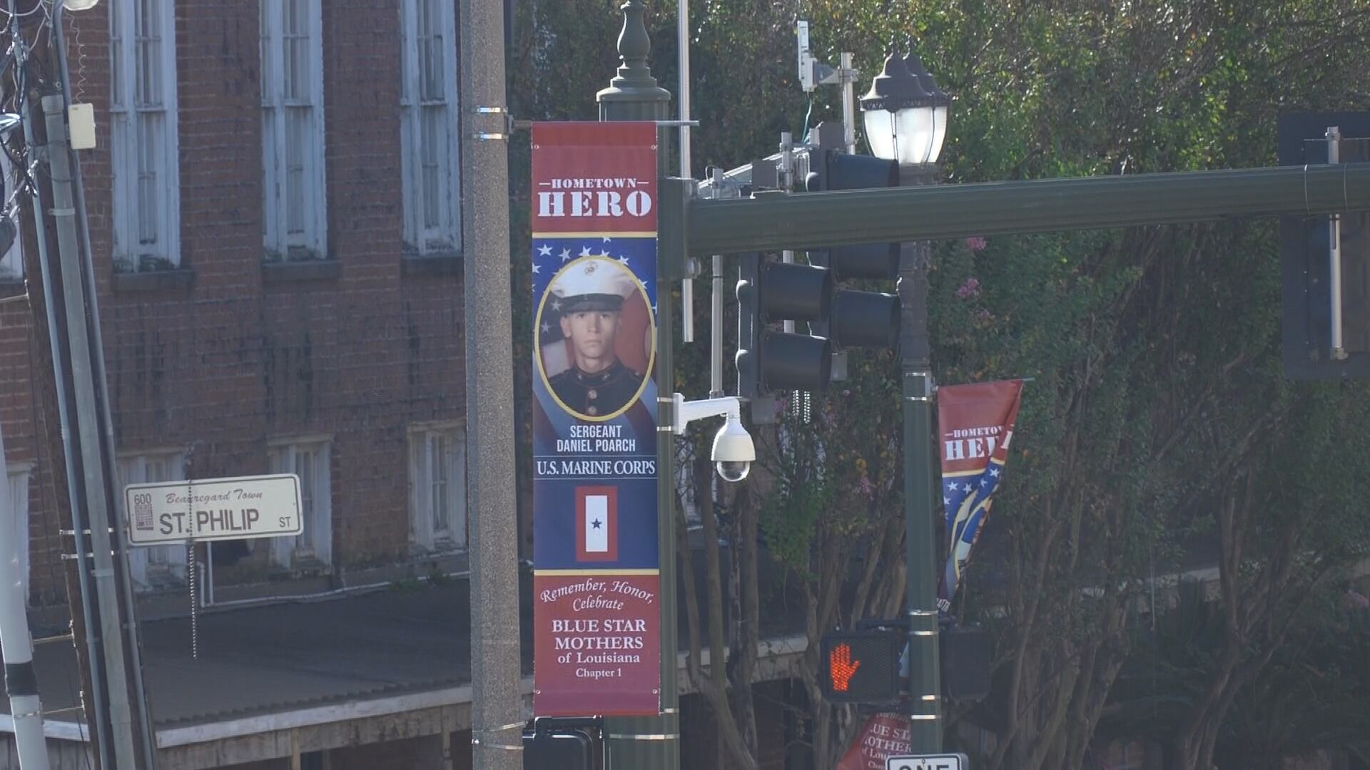 Downtown Baton Rouge honors veterans with banner tribute