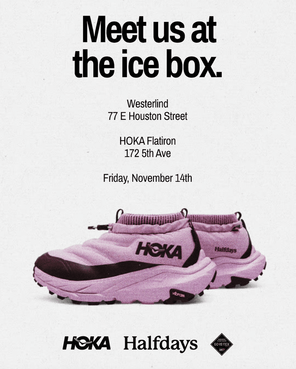 HOKA x Halfdays x GORE-TEX Ice Box in NYC