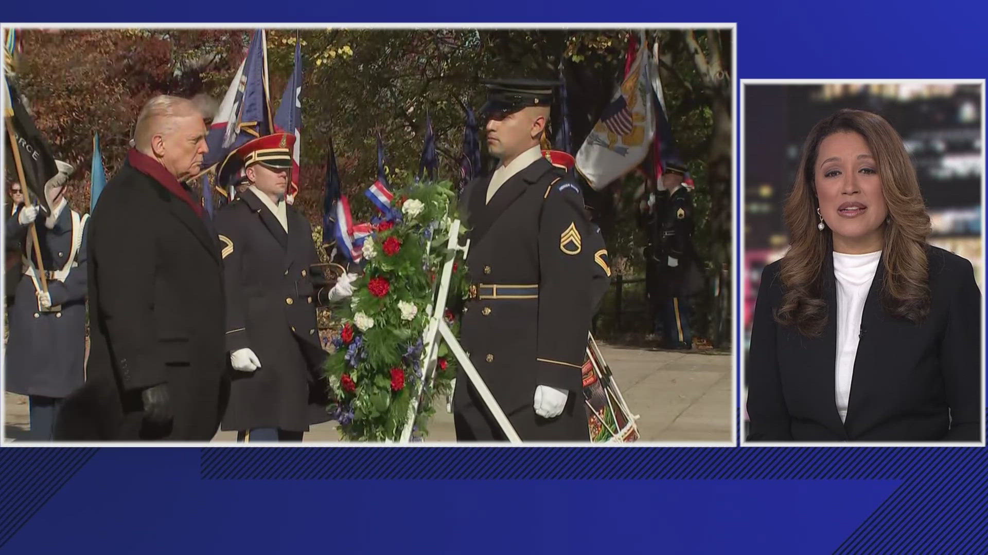 President Trump honors veterans with wreath laying