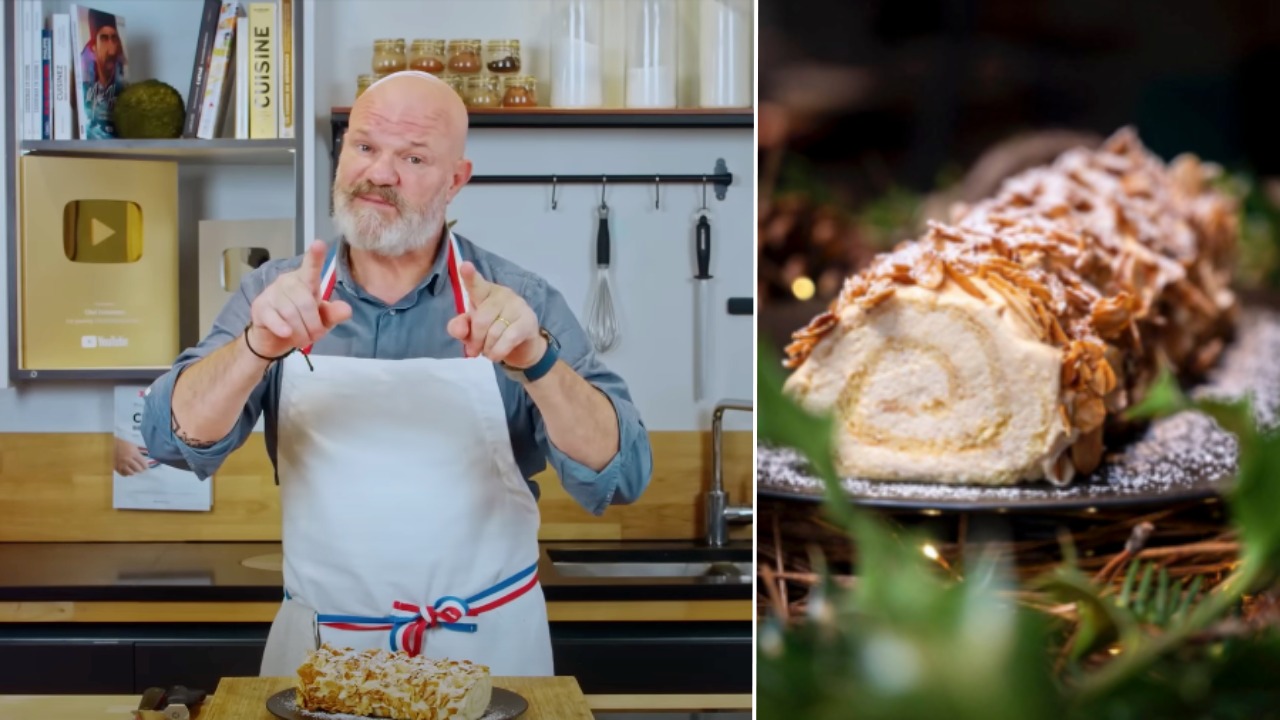 Philippe Etchebest partage sa recette de bûche de Noël amande et praliné