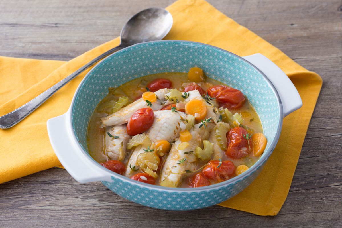 Tub gurnard in fish stew