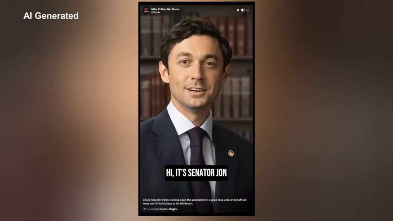 Mike Collins ad featuring AI-generated Jon Ossoff highlights growing ...