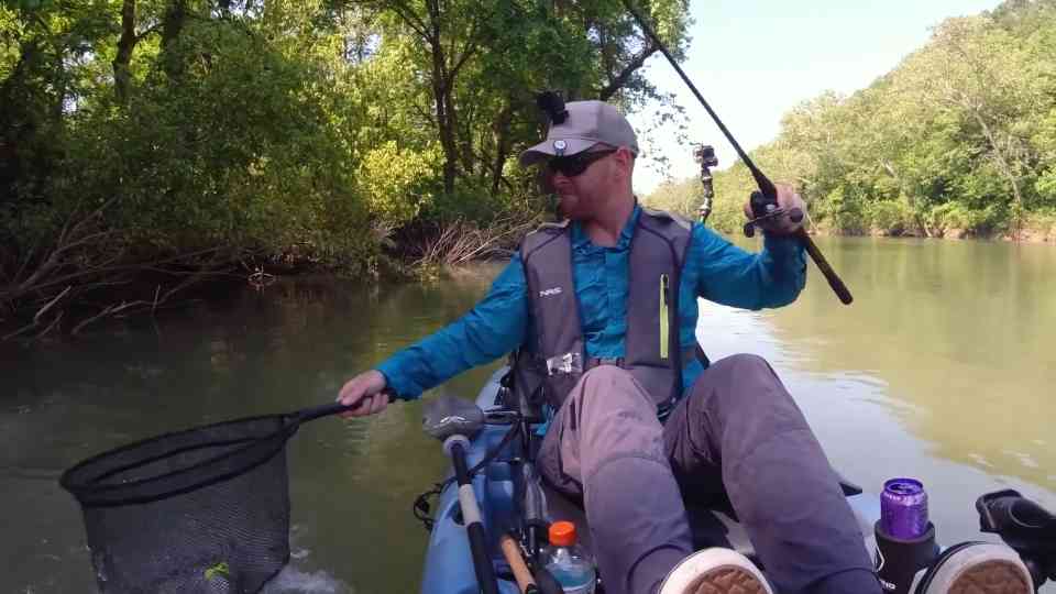 Kayak fishing river smallmouth with Oliver Ngy