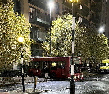 Dramatic pictures show London bus crashed into flat block