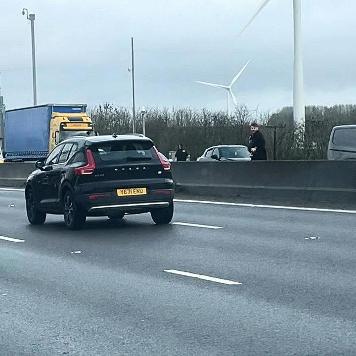 Man seen running into oncoming traffic on M1 chased by police officers