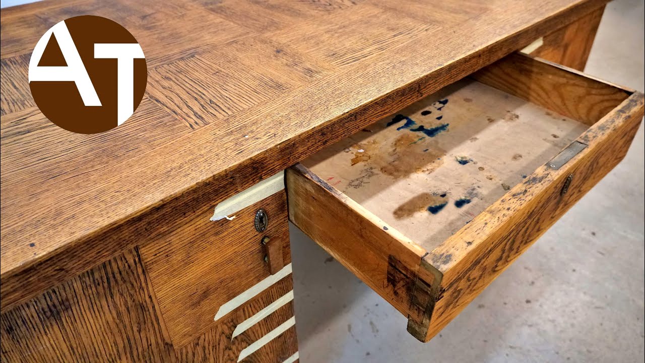 Beautiful restoration of an ugly desk