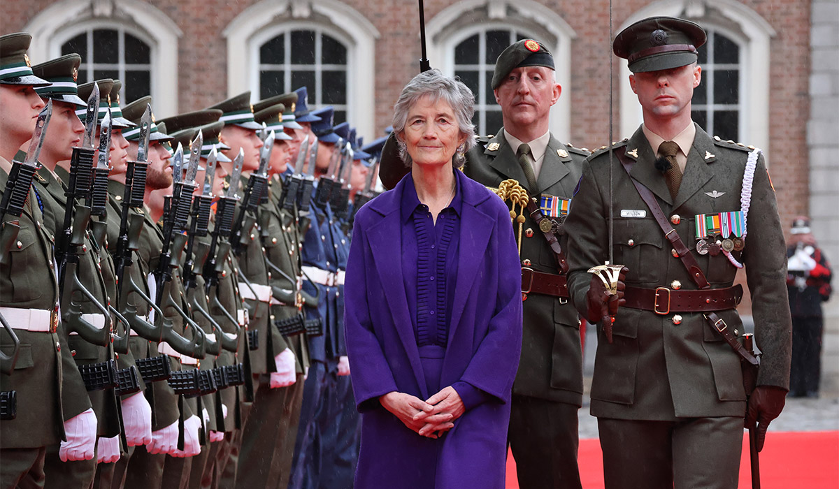 Purple reign… Connolly’s inauguration outfit cost a pretty penny