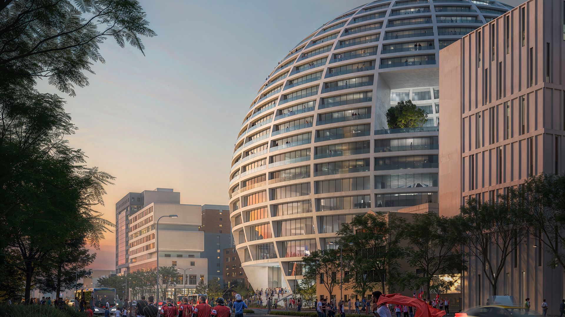 Photos: Glittery spherical building to house 6,000 seat arena, apartments