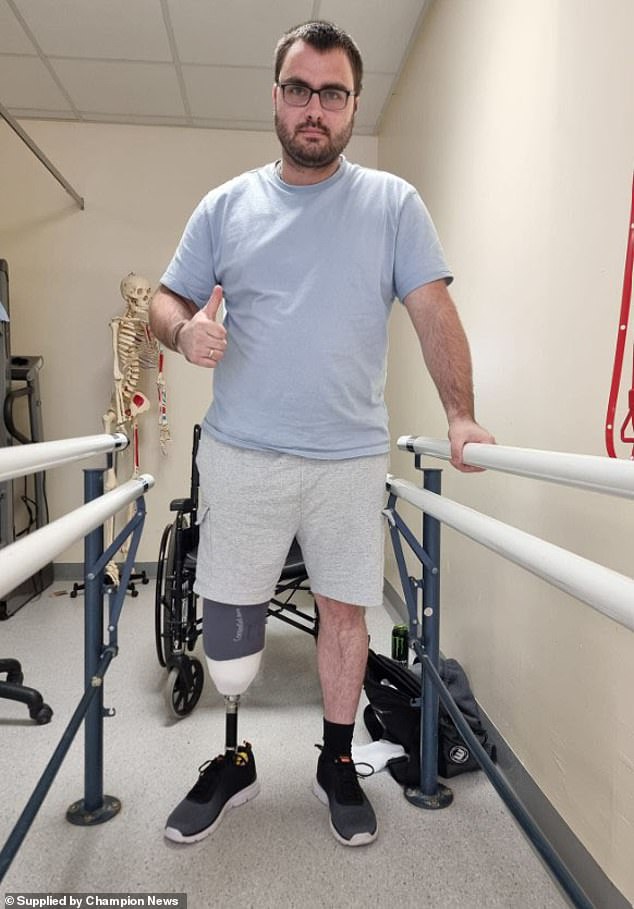 Disabled darts player who amputated his leg after he was hit by ...