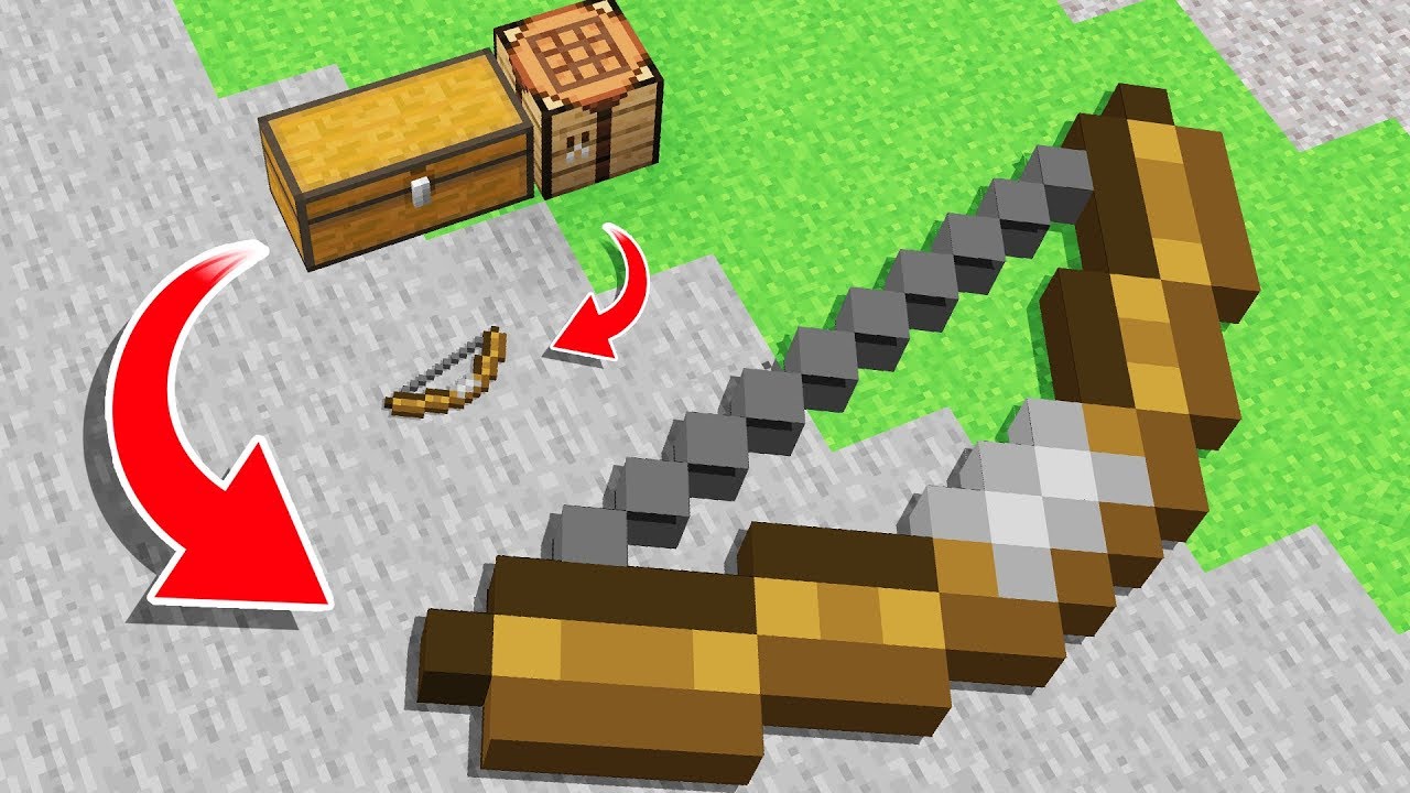 Giant bow vs regular bow in Minecraft!