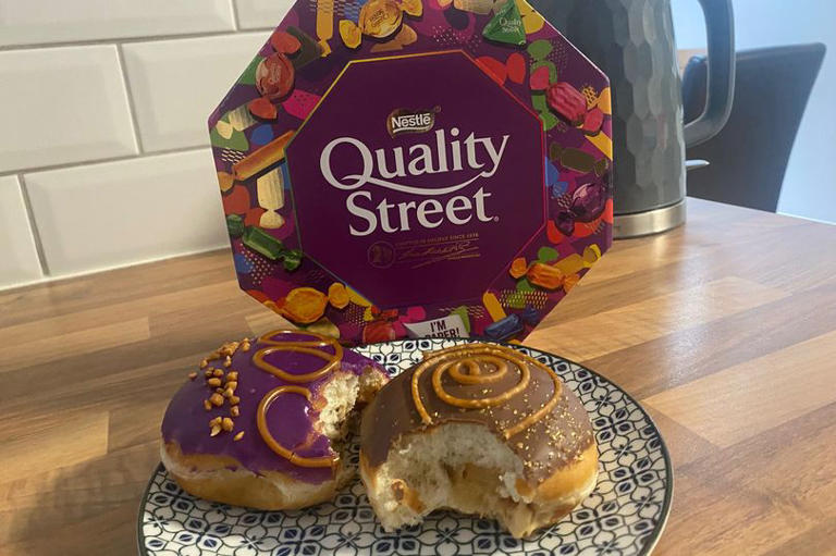 I tried two new Quality Street-flavoured doughnuts and couldn't finish one