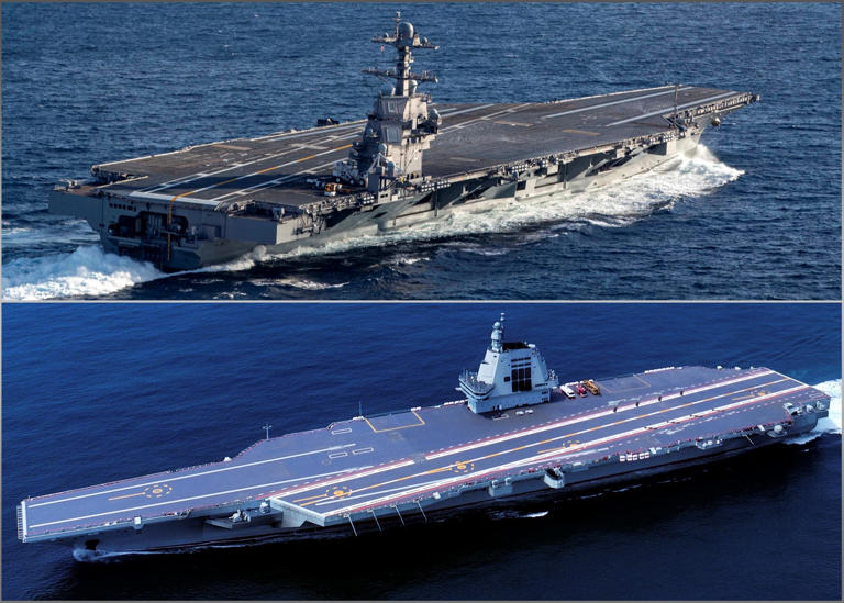 China's newest aircraft carrier Fujian compared to USS Gerald R. Ford