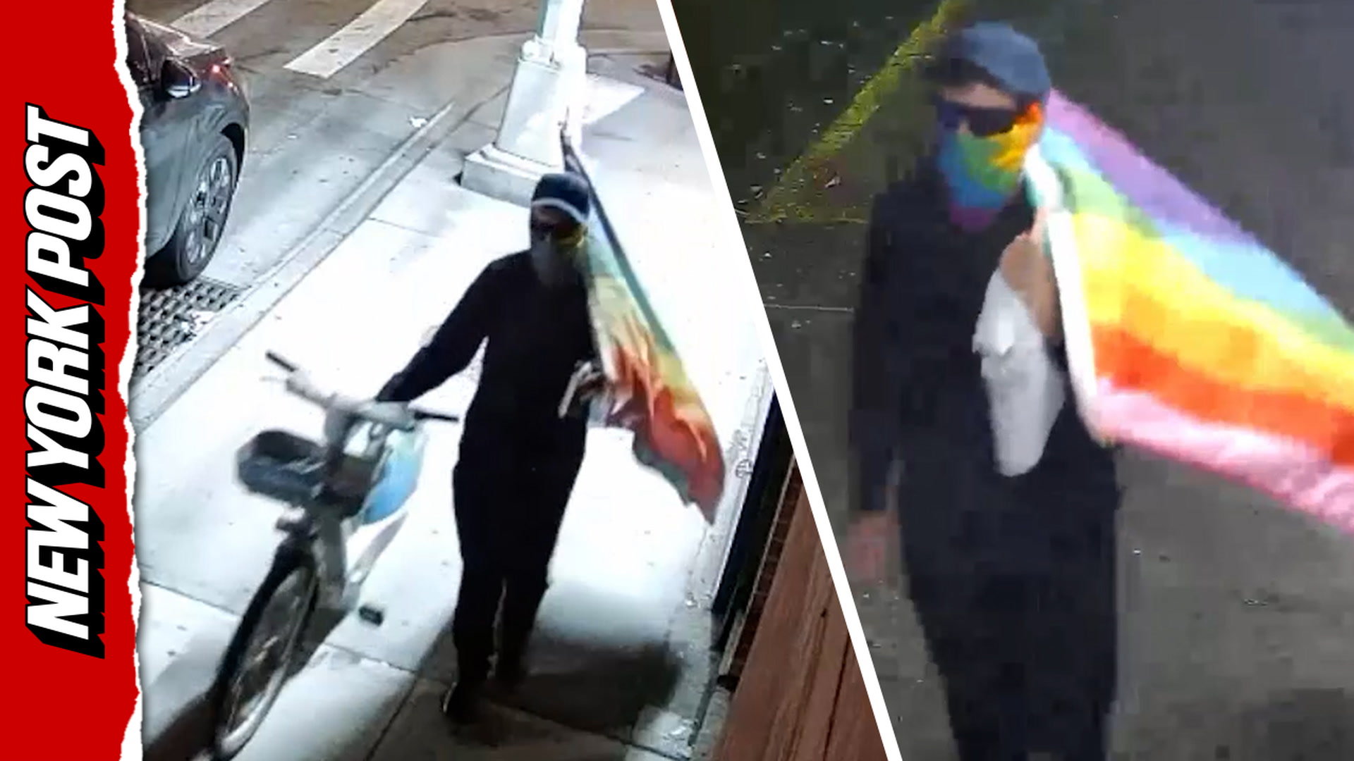 Rainbow-flag waving vandal wanted by police for defacing three New York ...