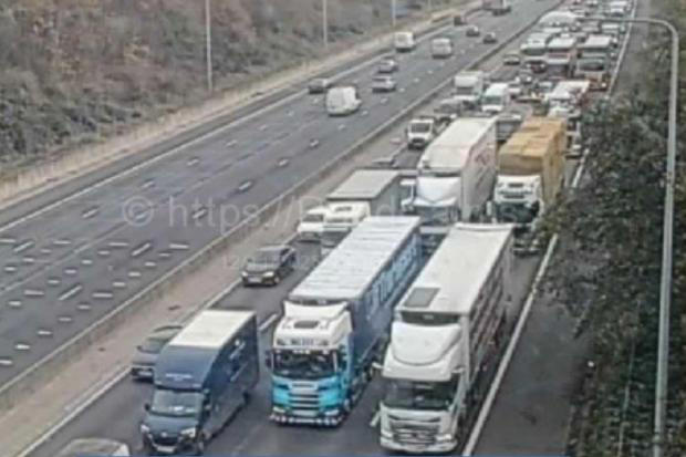 Vehicle fire on M25 with lane closure and delays building in south Essex
