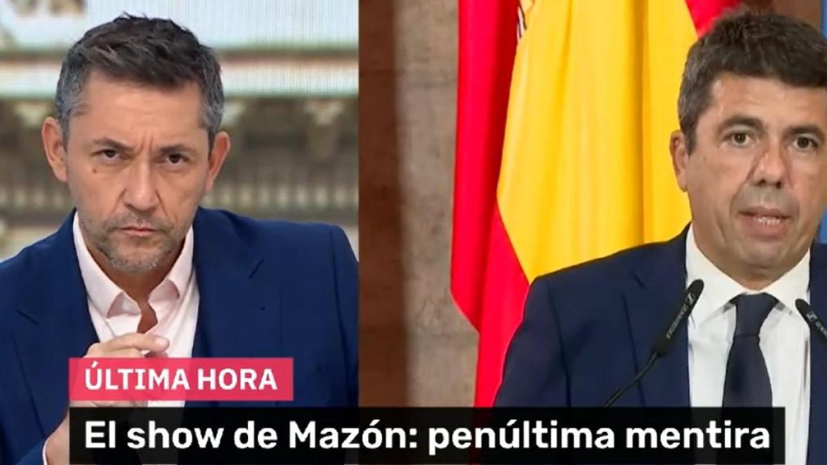 El programa de Javier Ruiz utiliza a Mazón como cortina de humo en el ...