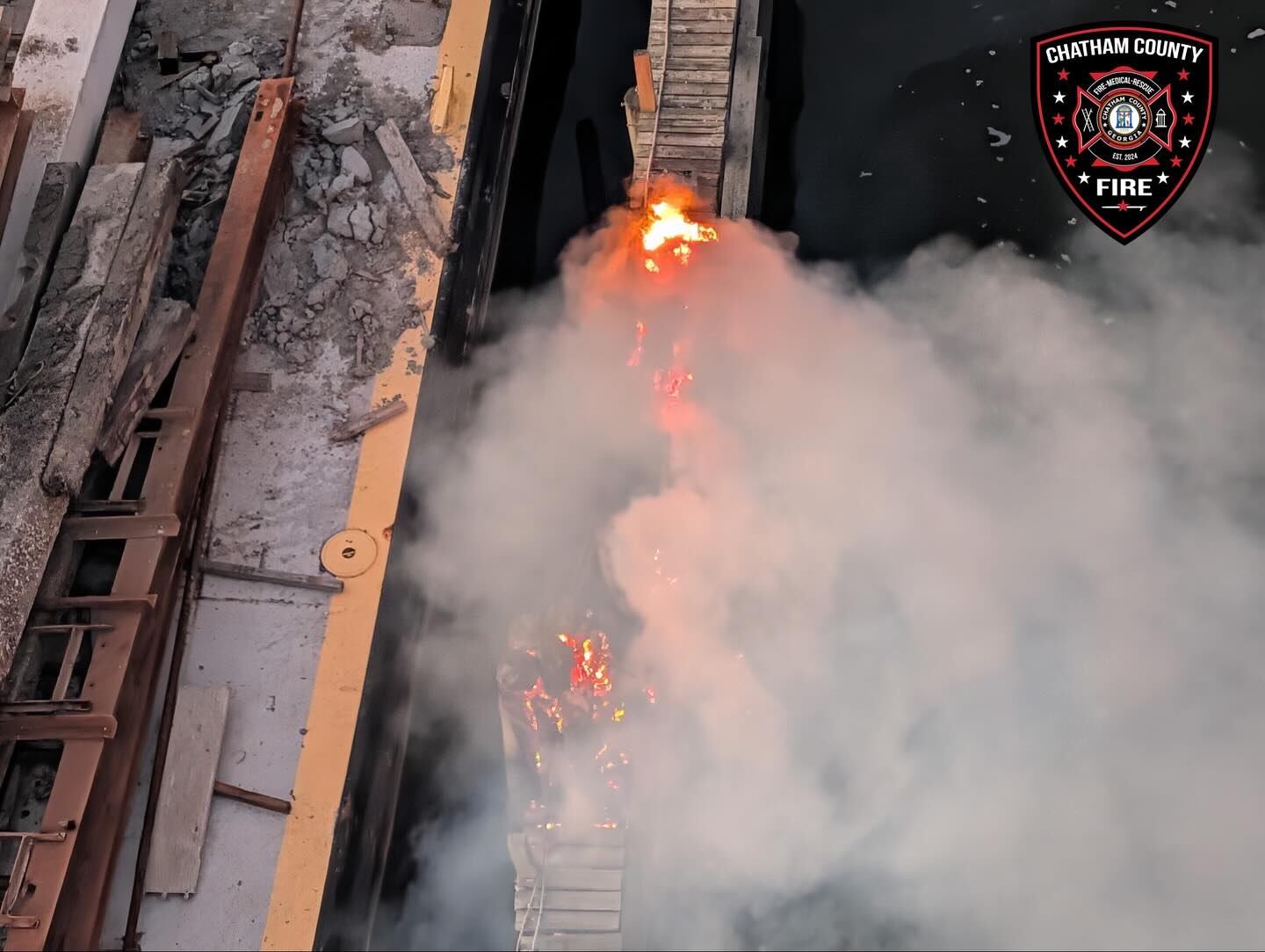 Chatham Co. responds to fire at a construction site beneath Islands ...