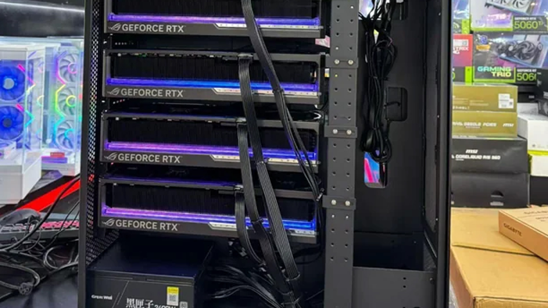 Reddit User Builds PC With 4 RTX 5090 Graphics Cards and 4,800 Watts of ...